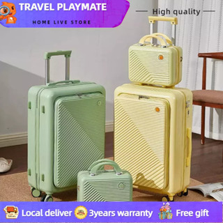 New Front opening Rolling Luggage Set Spinner Women Travel bag 18/20 ...