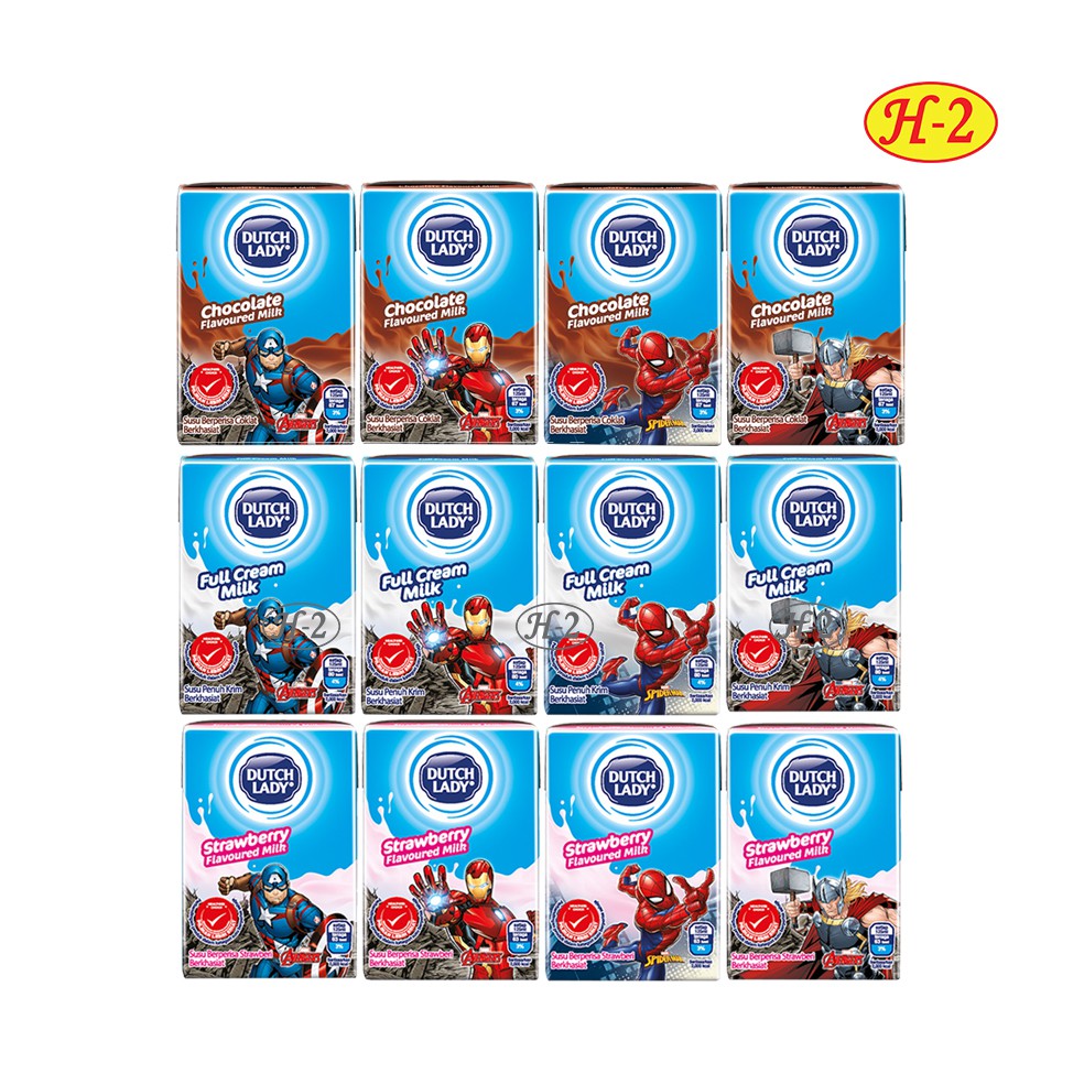 Dutch Lady UHT Milk Full Cream/ Chocolate/ Strawberry Flavoured Milk ...