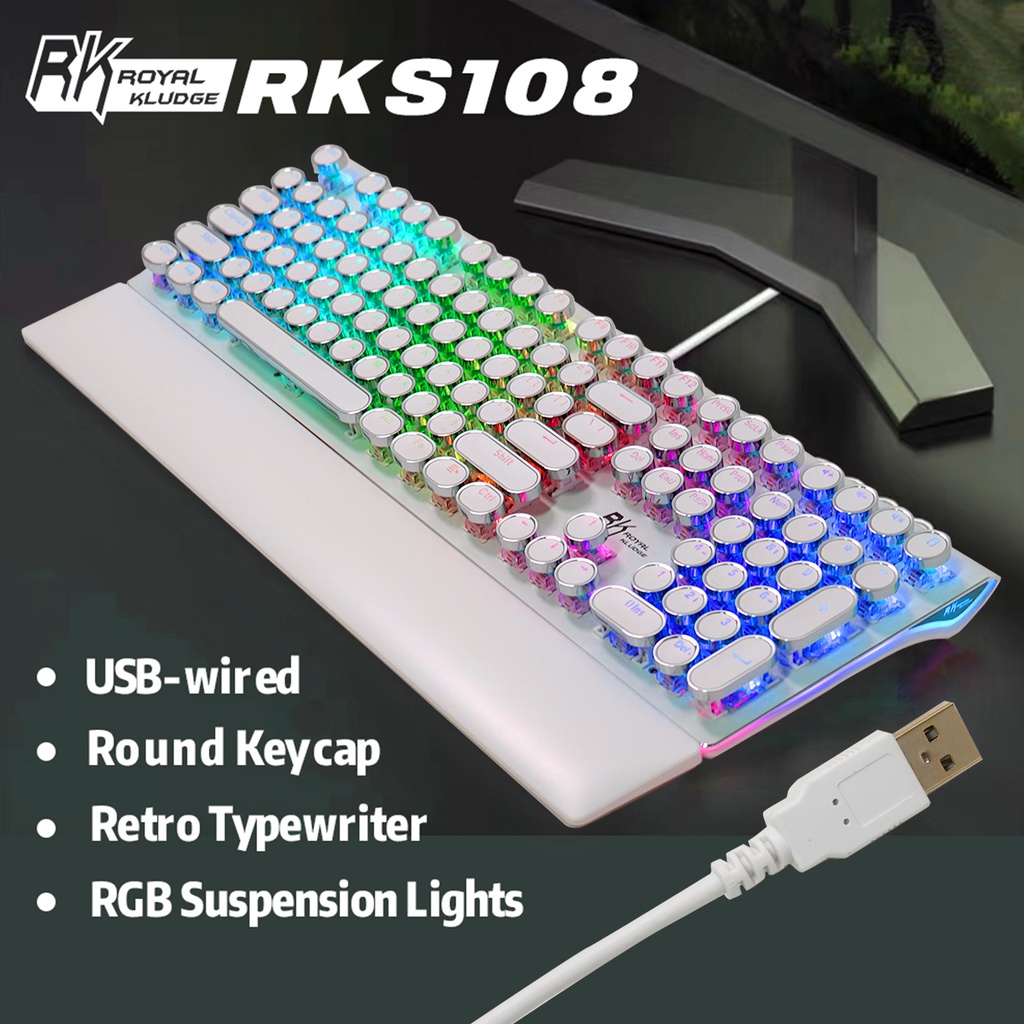 Royal Kludge RK S108 Wired Mchanical Keyboard 108 keys RGB Backlit ...