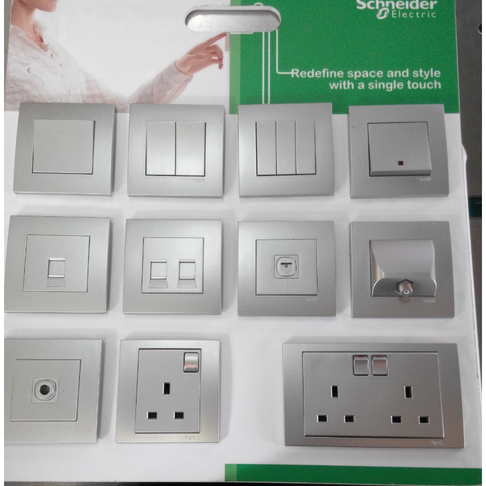 Schneider Vivace Switch KB31 AS Aluminium Silver | Shopee Singapore