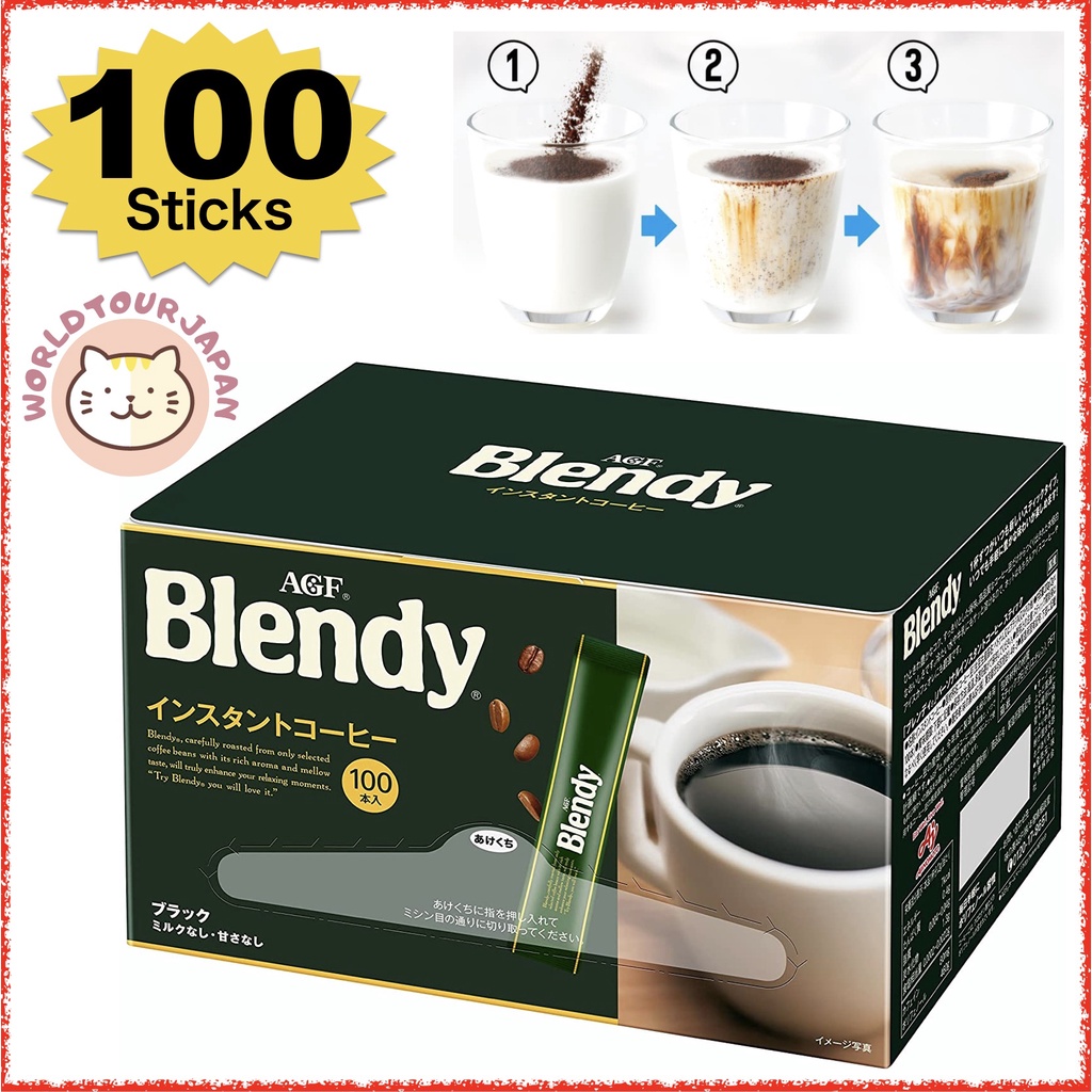 [ Instant Coffee ] AGF BLENDY Instant Coffee Powder / 100 Sticks ...