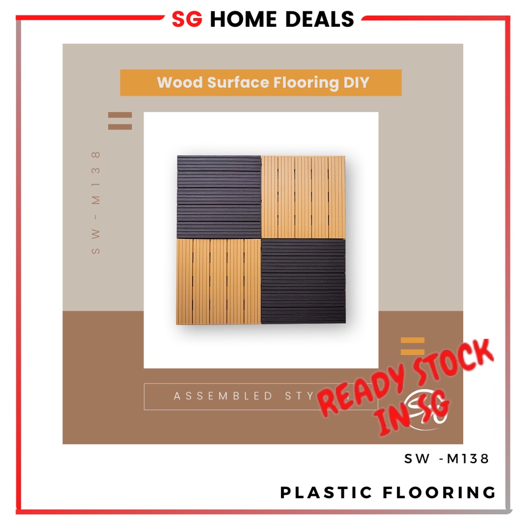 [SG STOCKS] Outdoor Flooring/ Plastic Deck Tiles / Waterproof Floor for ...