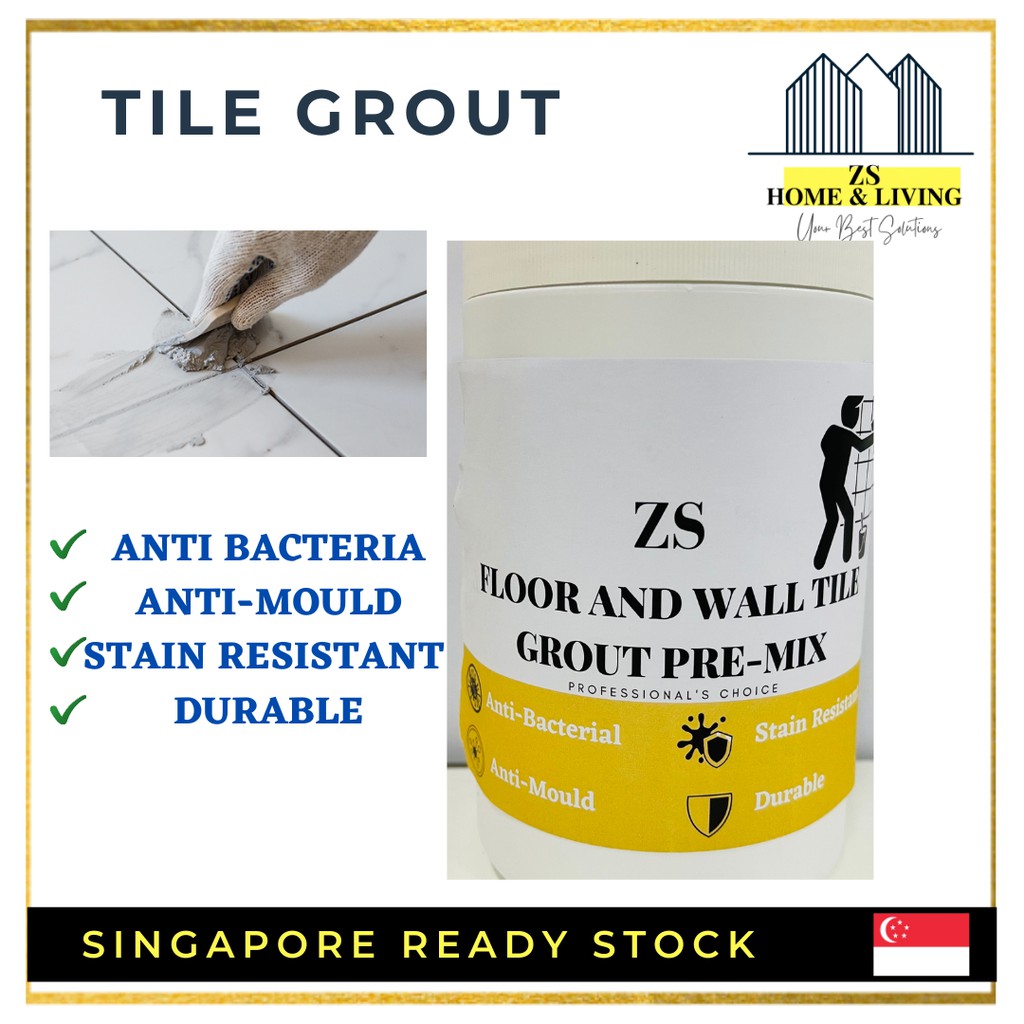 SALES!! ZS WATERPROOF TILE GROUT INTERIOR ECTERIOR DURABLE 1KG | Shopee ...