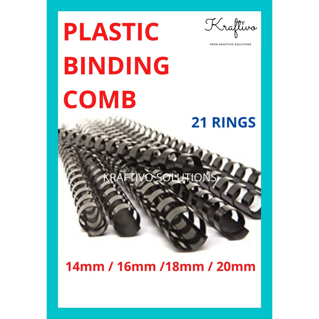 PLASTIC BINDING COMB 21 RINGS ( 14mm / 16mm / 18mm / 20mm ) | Shopee ...