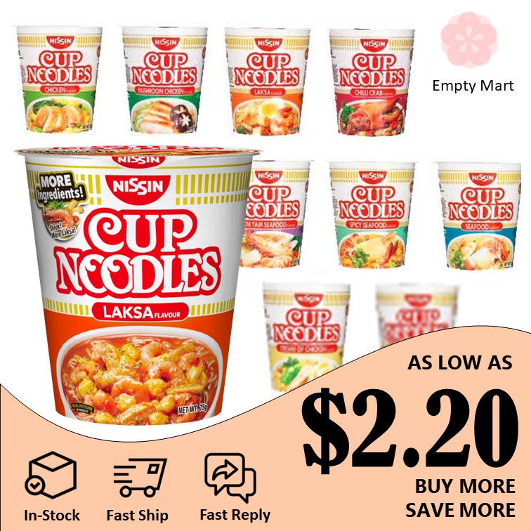 Nissin Cup Noodles Soup Dry Maggie Mee Instant Noodles Seafood Black Pepper Crab