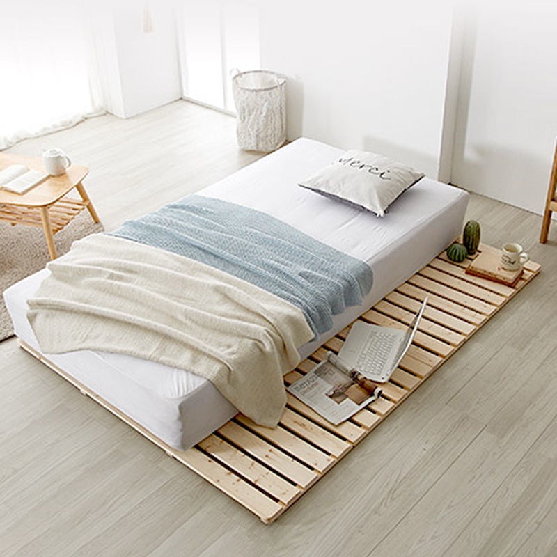 Solid wood bed frame Floor bed frame Japanese-style floor bed Pine bed ...