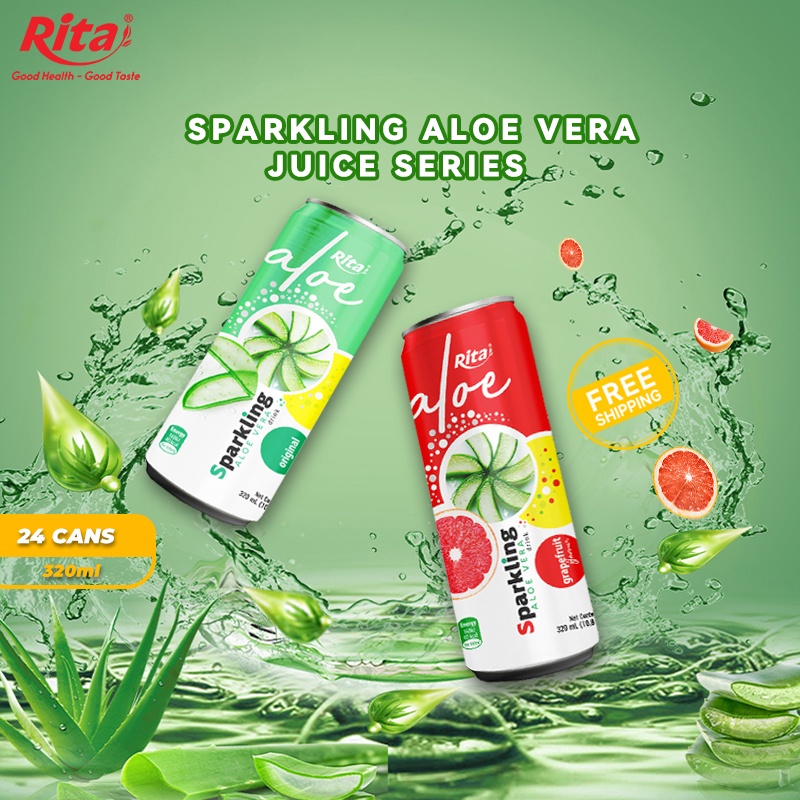 Rita Sparkling Water Aloe Vera Original Flavor/Grapefruit Flavor 320ML ...