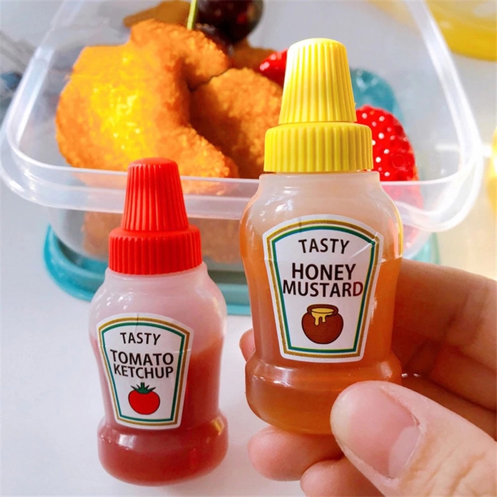 [Ready Stock] 2Pcs Mini Sauce Empty Bottle/25ML Portable Sauce Salad ...
