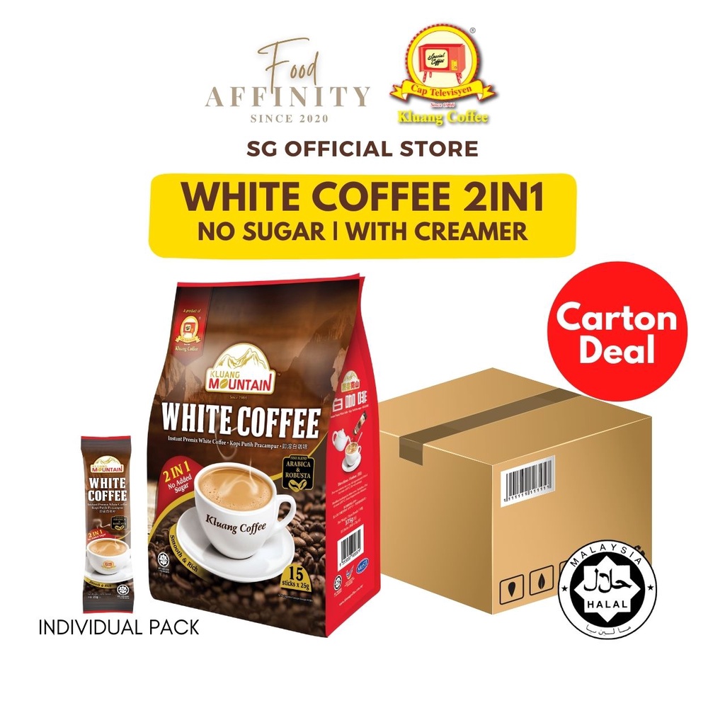 [Carton Deal] Kluang Coffee Cap TV White Coffee (2IN1) 25gm x 360 ...
