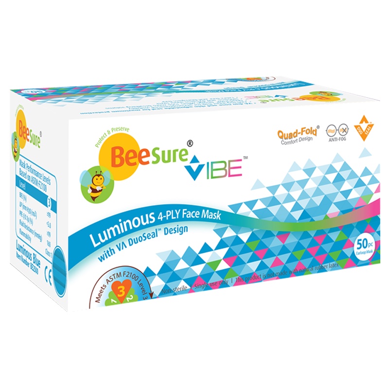 BeeSure VIBE 4-Ply Earloop Face Masks 50's | Shopee Singapore