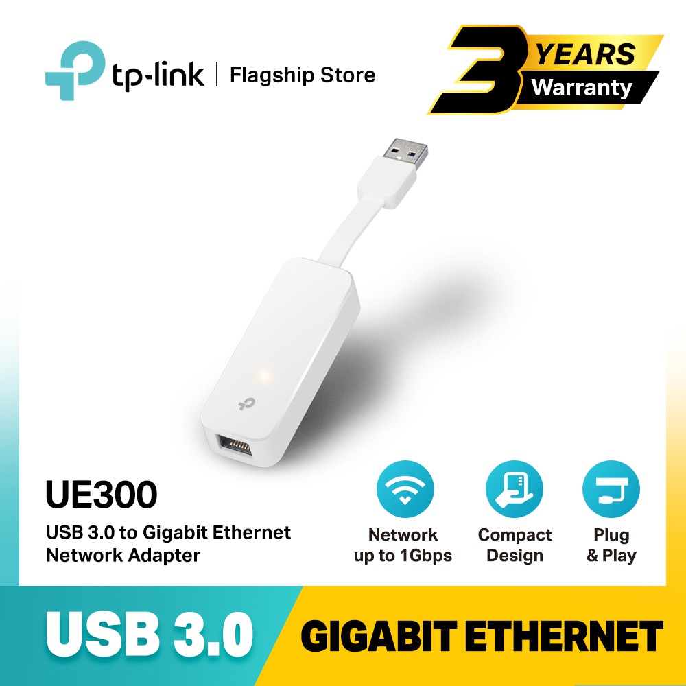 TP-Link UE300 USB 3.0 to Gigabit LAN Ethernet Network Adapter Plug and Play Foldable and ...