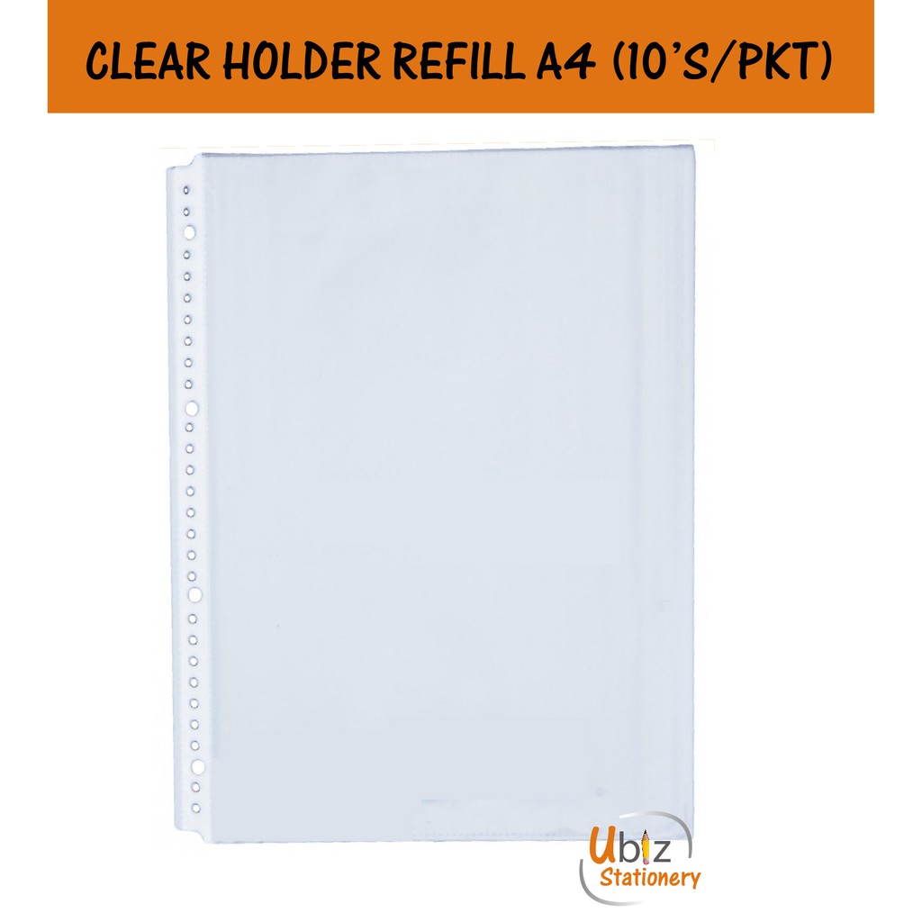 Clear Holder Refill/Pocket A4 (10 sheets/pkt) (32 holes) | Shopee Singapore