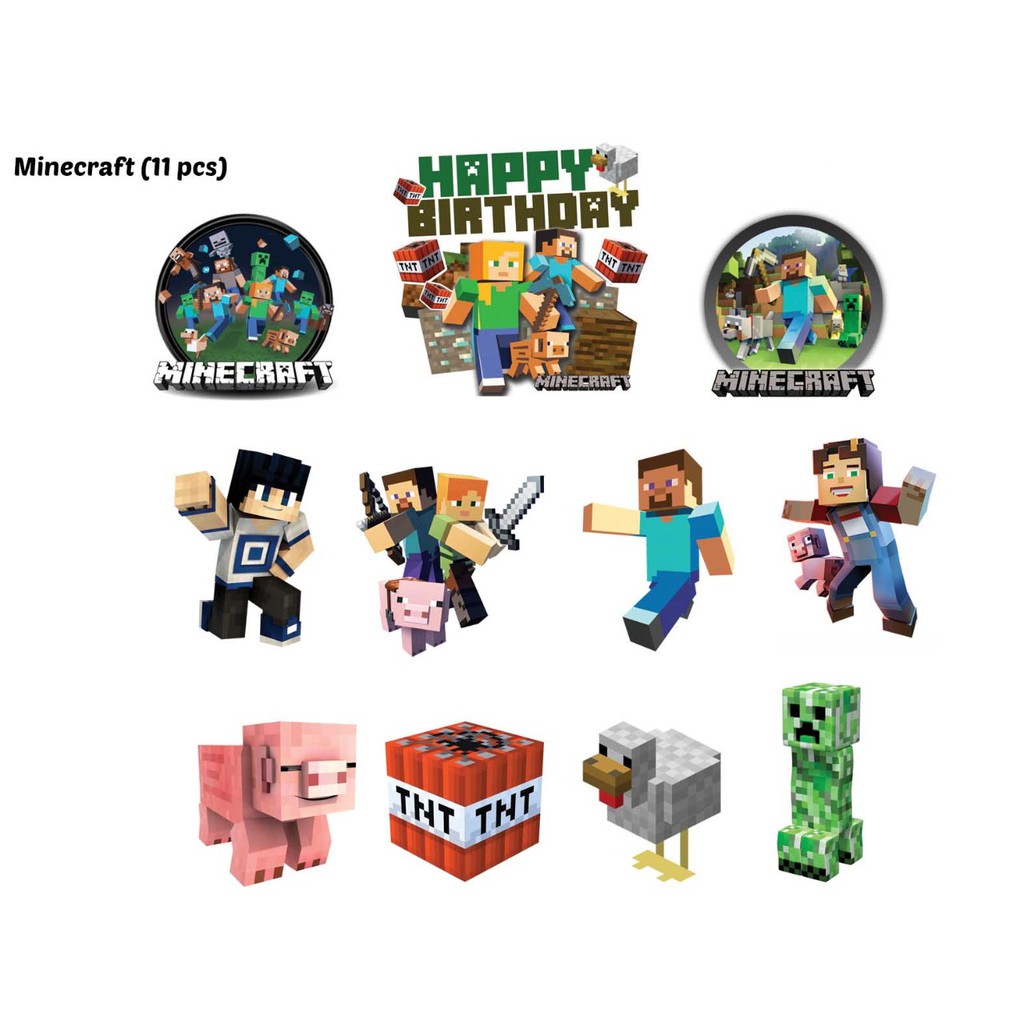 Minecraft Cake Topper (11pcs) | Shopee Singapore