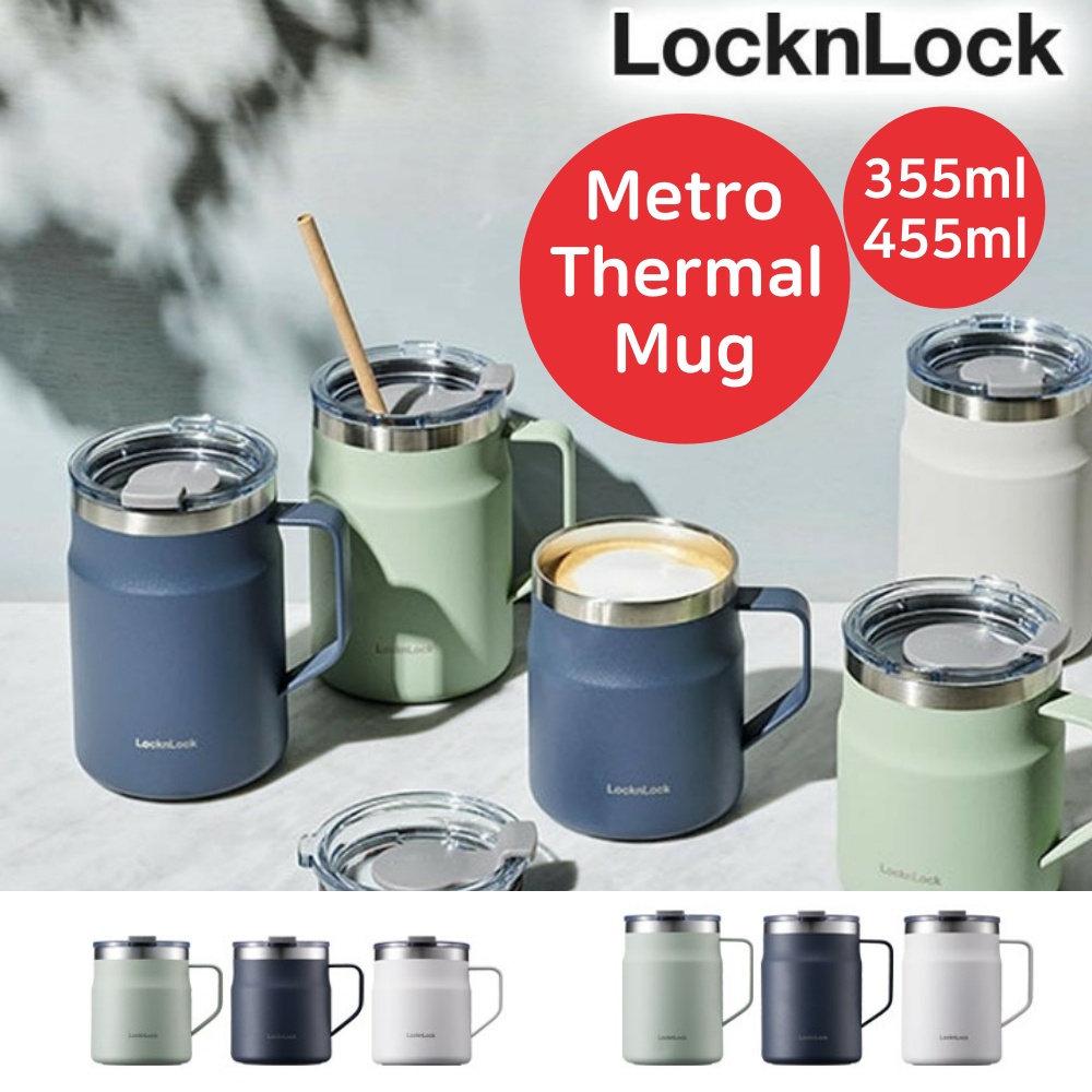 LocknLock Metro Mug 355ml & 475ml / Stainless Steel Insulation Vacuum ...