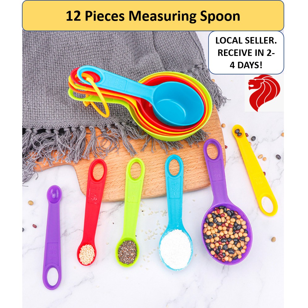 SG SELLER 12 pcs Measuring spoon measuring cups baking cooking | Shopee ...