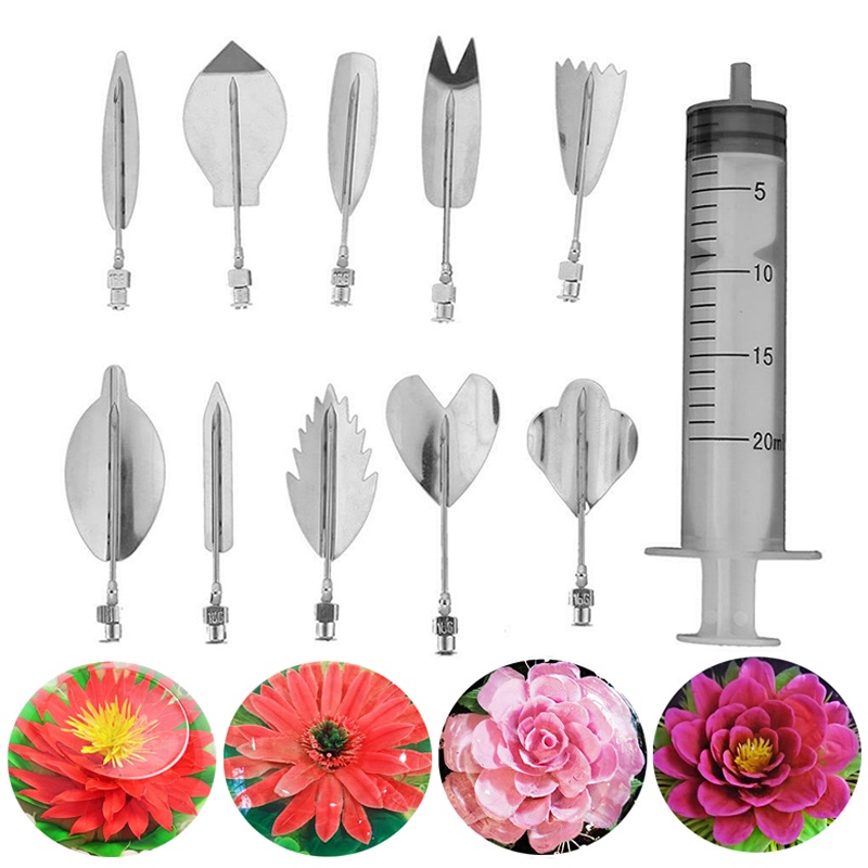 11pcs/Set 3D Cake Syringe Decor Tools Gracilaria Gelatin Jelly Art ...