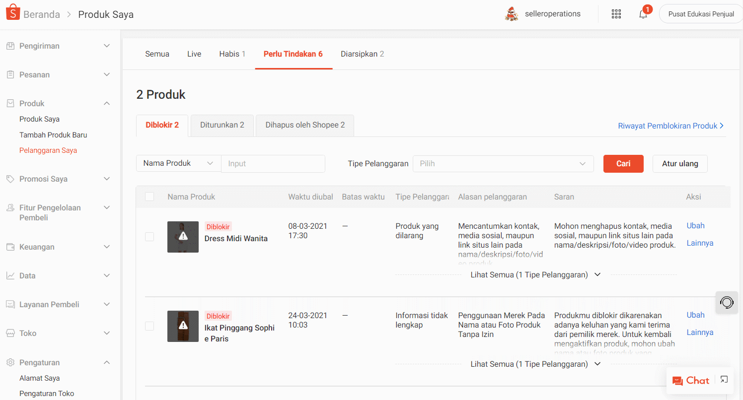 Memeriksa produk yang diblokir | Pusat Edukasi Penjual [Shopee]
