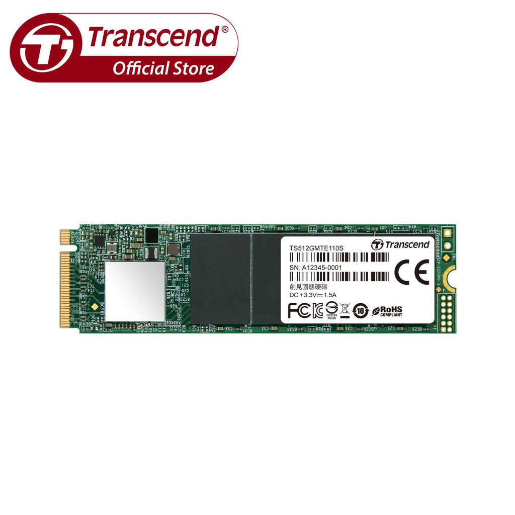 Transcend MTE110S 512GB NVMe PCIe Gen3 x4 3D TLC M.2 2280 SSD | Shopee Singapore