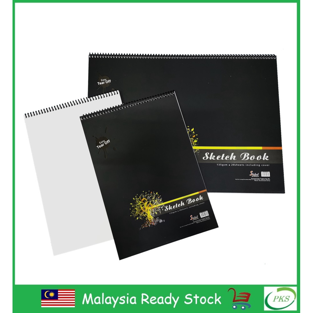 A4/A3 Drawing Block 135gsm 20 Sheets Drawing Pad Spiral Binding Drawing ...