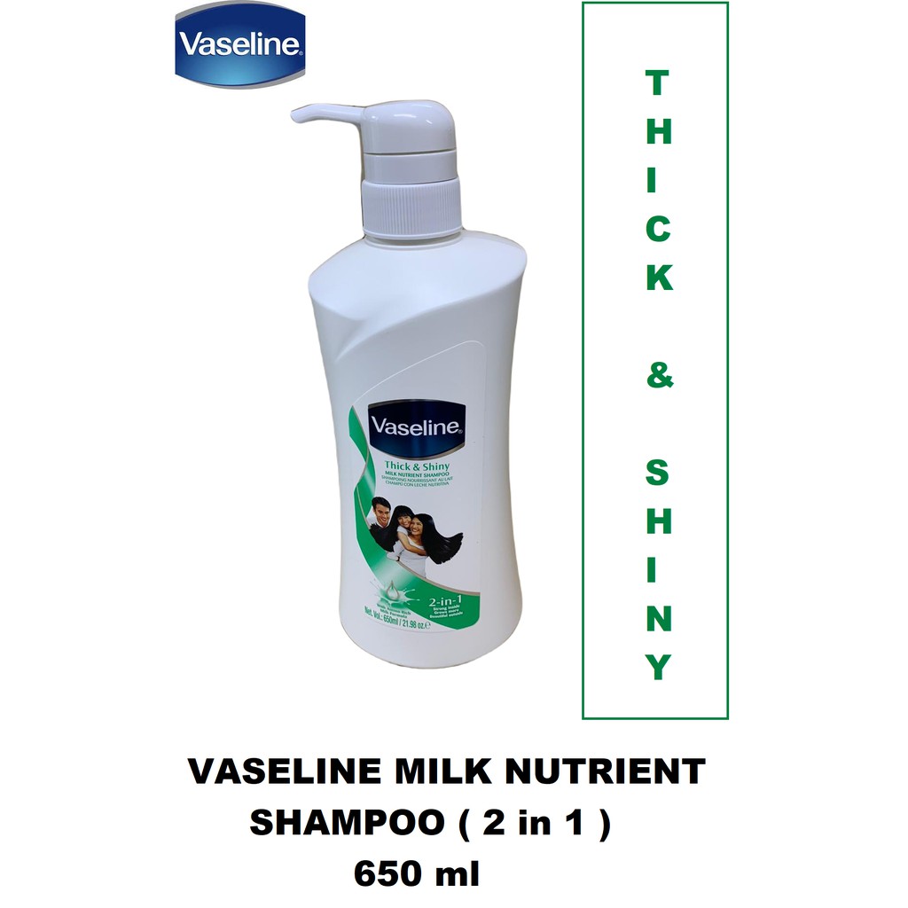 Vaseline Thick & Shiny Milk Nutrient Shampoo (2 in 1) - 650 ml | Shopee ...