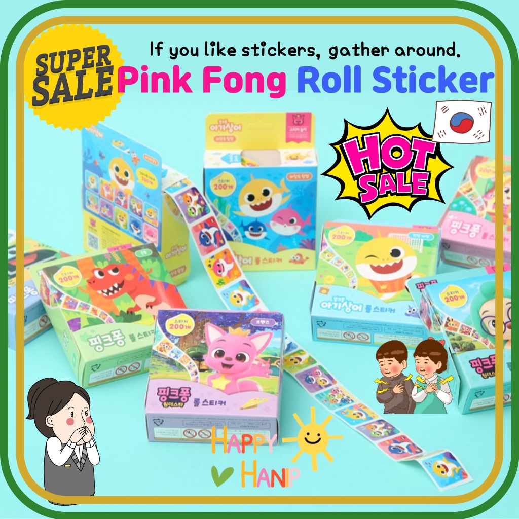 roll sticker 7 SET Stickers/Baby shark sticker/PinkFong/BabyShark/Band ...