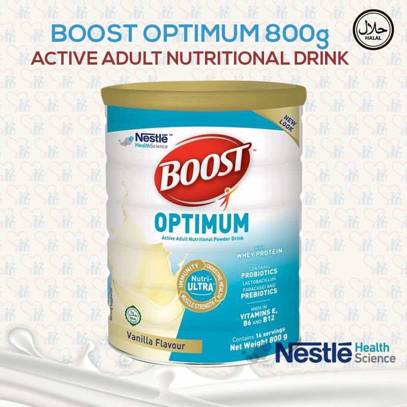 Nestle Boost Optimum 800g - Isocal Milk Daily Diet Supplement Whey Protein Active Adult ...