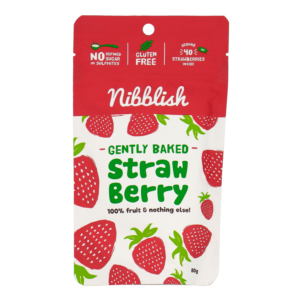 Nibblish Gently Baked Strawberry, 80g | Shopee Singapore