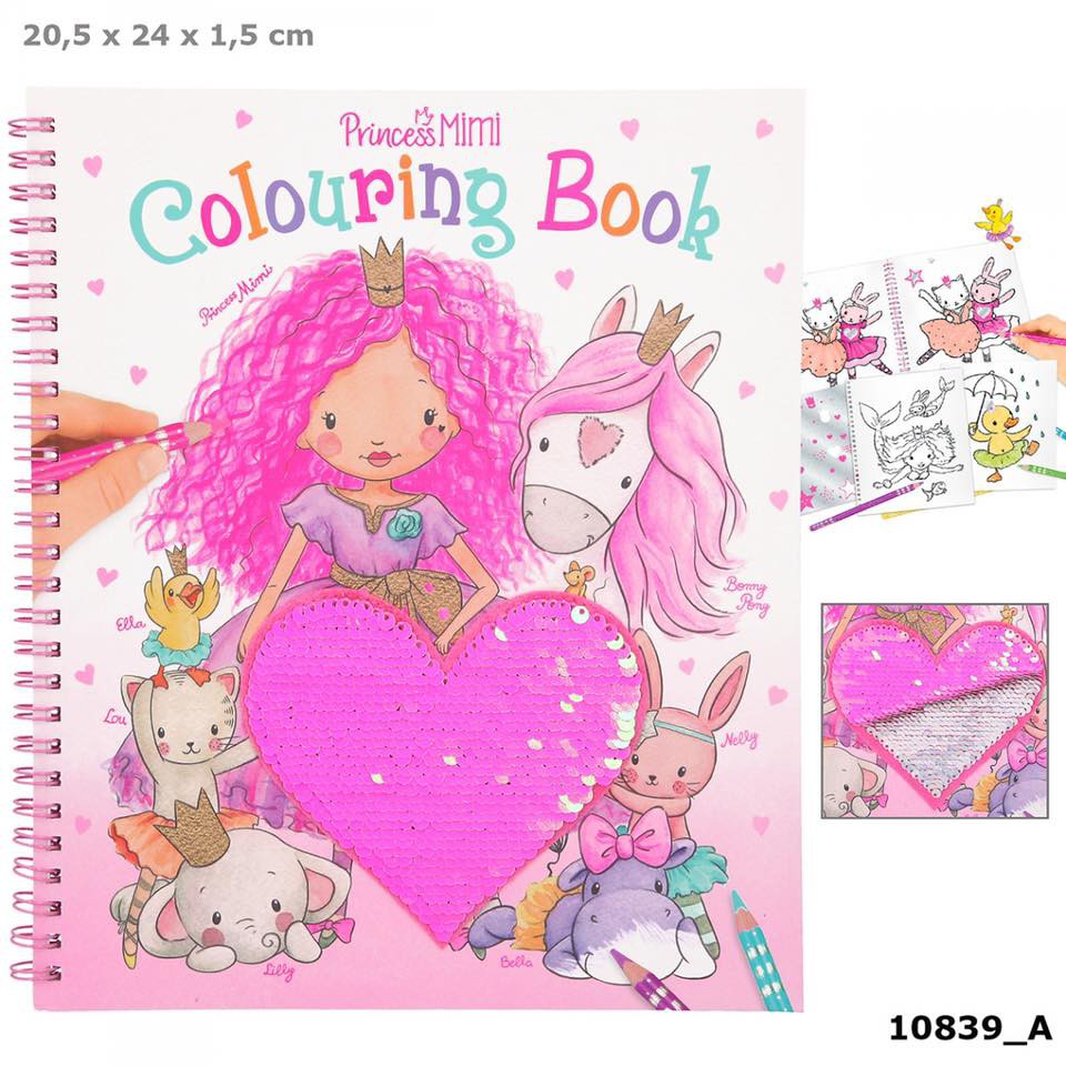 Princess Mimi Colouring Boook With Sequins | Shopee Singapore
