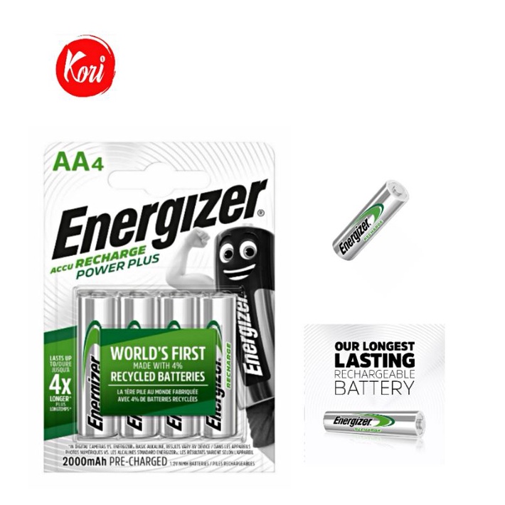 Energizer Power Plus HR6 AA 2000mAh BL4 Pre-charged Rechargeable ...