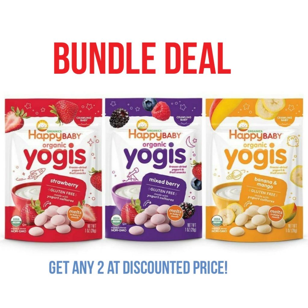 Bundle of 2! Happy Baby Organic Yogis, Freeze Dried Yogurt & Fruit ...