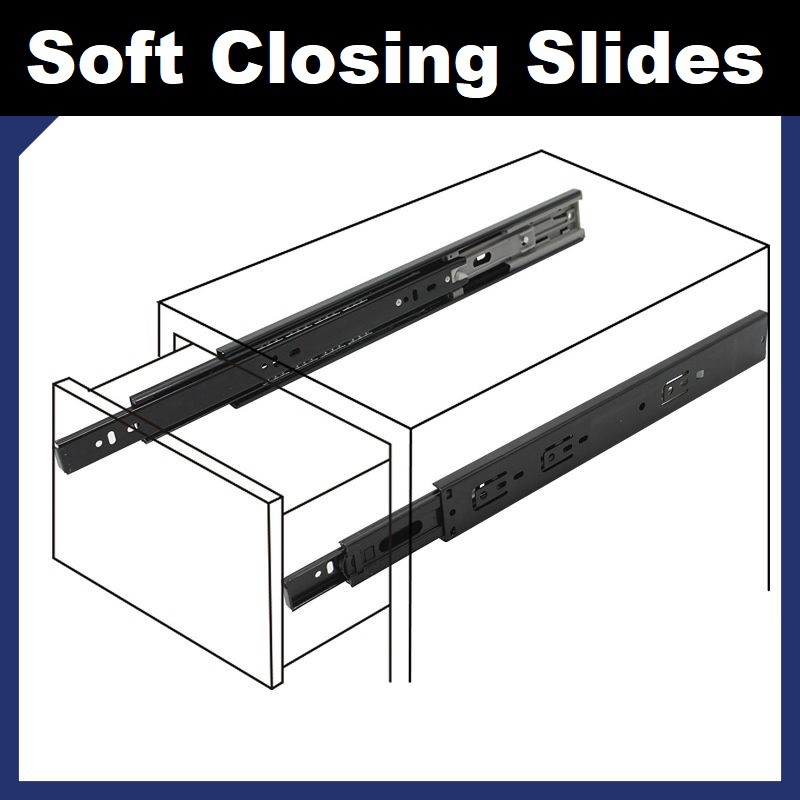 SOFT CLOSING FULL EXTENSION DRAWER SLIDE/ SOFT CLOSE RUNNERS/ LEFT ...