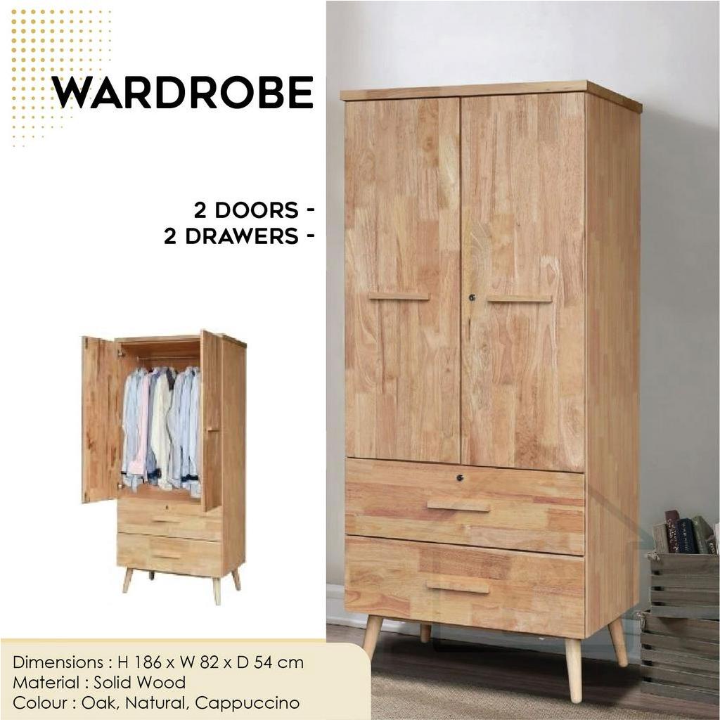 WARDROBE NORDIC RUSTIC DESIGN 2 DOOR 2 DRAWER/WARDROBE / CLOTHS ...