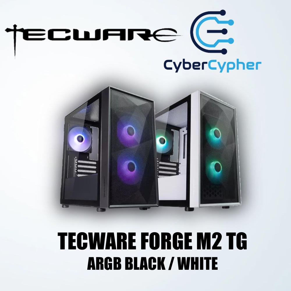 Tecware Forge M2 Tg Argb Black White Matx Pc Chassis Case Shopee Singapore