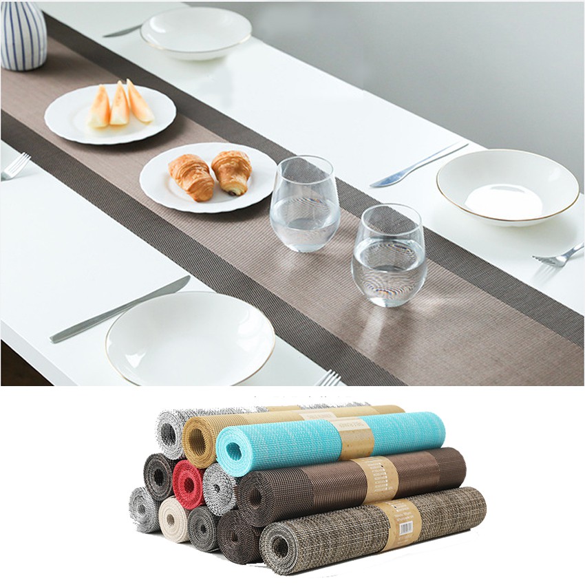 Waterproof PVC Table Runner Kitchen Table Linen European Western ...