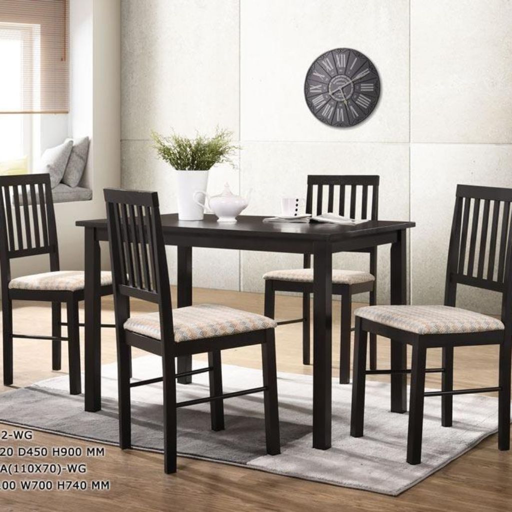 Ready Stock Solid Wood 1+4 Dining Table Set | Shopee Singapore