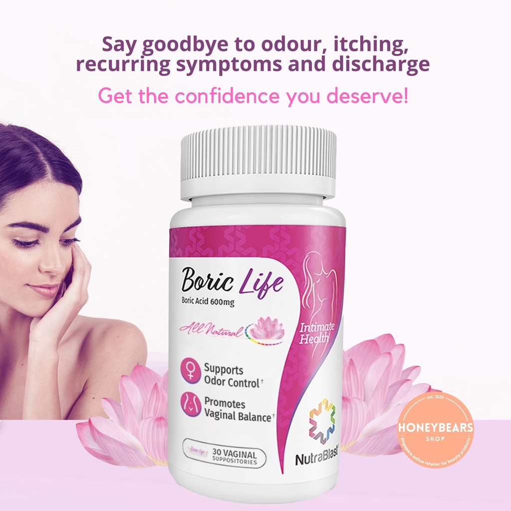 NutraBlast Boric Acid Vaginal Suppositories - 100% Pure Made in USA ...
