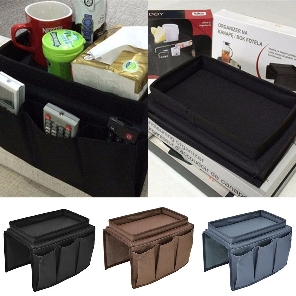 Sofa Chair Arm Rest Organiser Couch Remote Control Storage Tray Holder ...