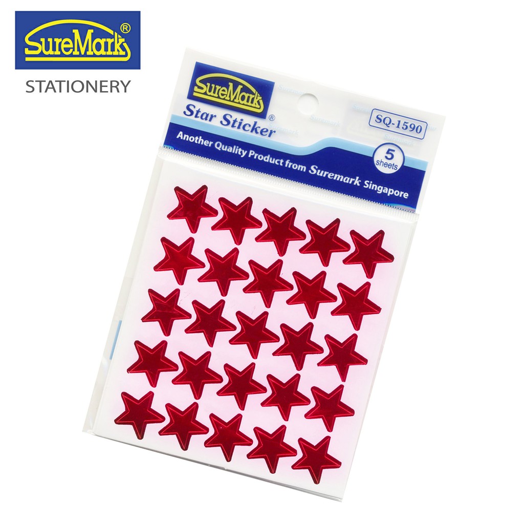 Suremark Star Hot-Stamping Sticker (5 Sheets per packet, 10 packets ...