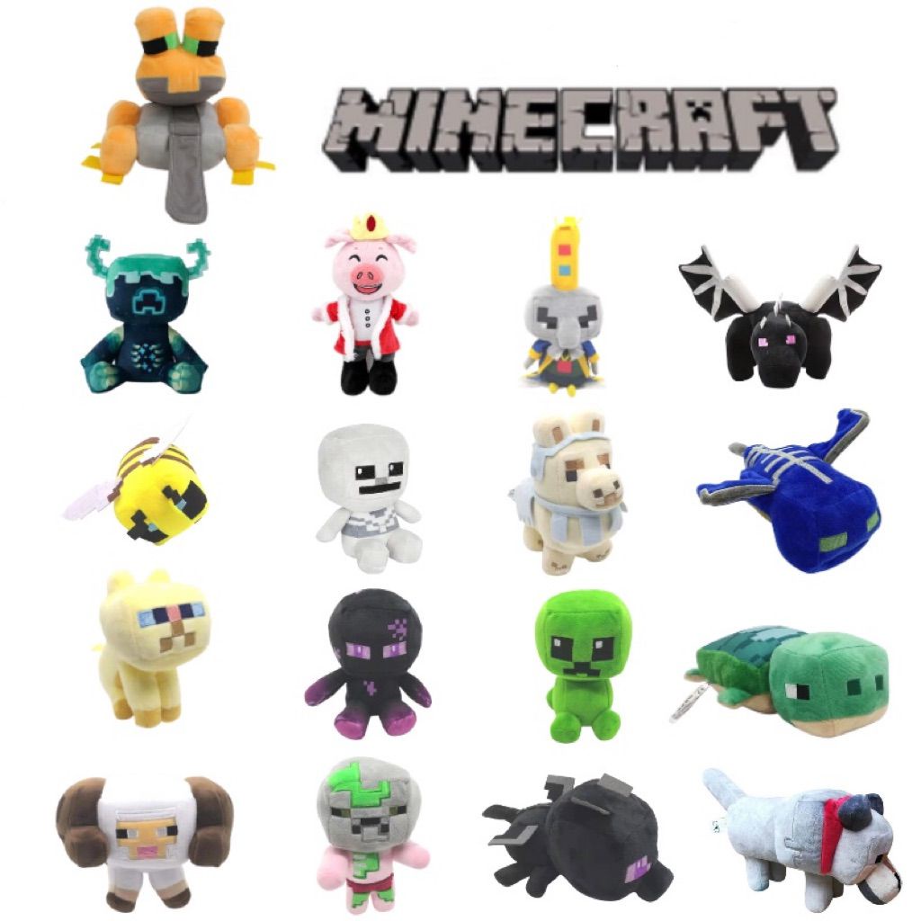 Game Minecraft Plush Toys Doll Soft Stuffed Enderman Wolf Zombie Spider ...