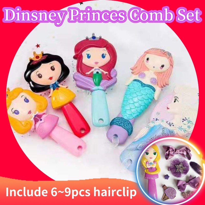 Disney Princess Comb with Hairclip set /Gift set with box | Shopee ...