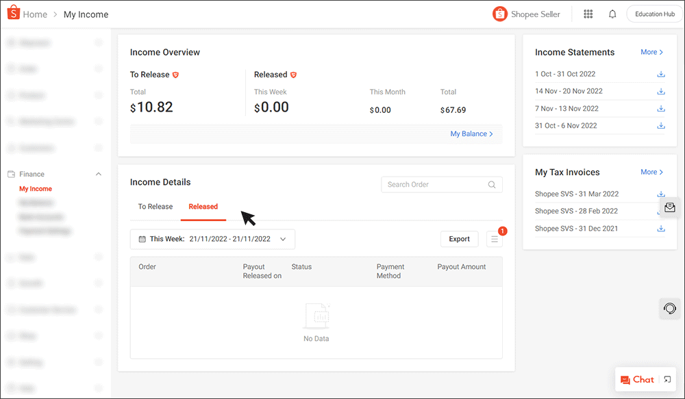 About My Income | Shopee SG Seller Education Hub