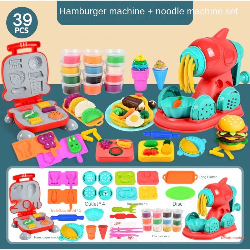 39-Pieces Play Food Set Pretend Play Food Dough Kitchen Plasticine ...