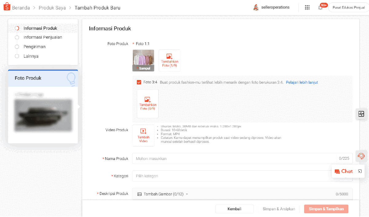 Upload foto dengan rasio 3:4 | Pusat Edukasi Penjual [Shopee]
