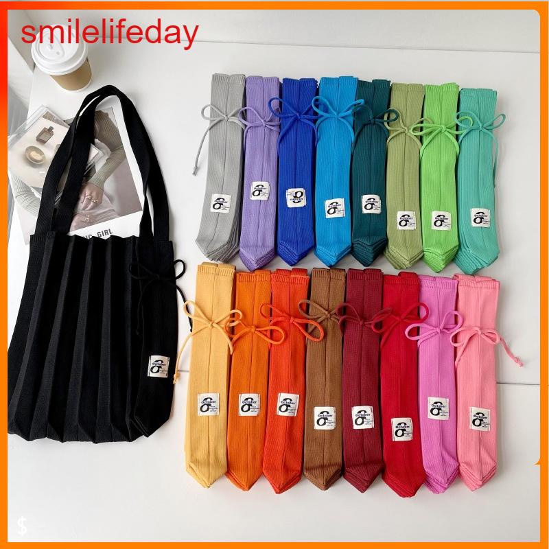 Rainbow Bag Pleated Foldable Cross-body Bag Women's Knitted Shoulder ...