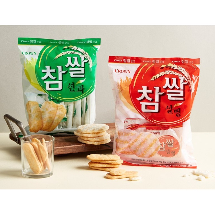 [Korean Snack] Crown Snow Rice Cracker Chamssal Seolbyung/Chamssal ...