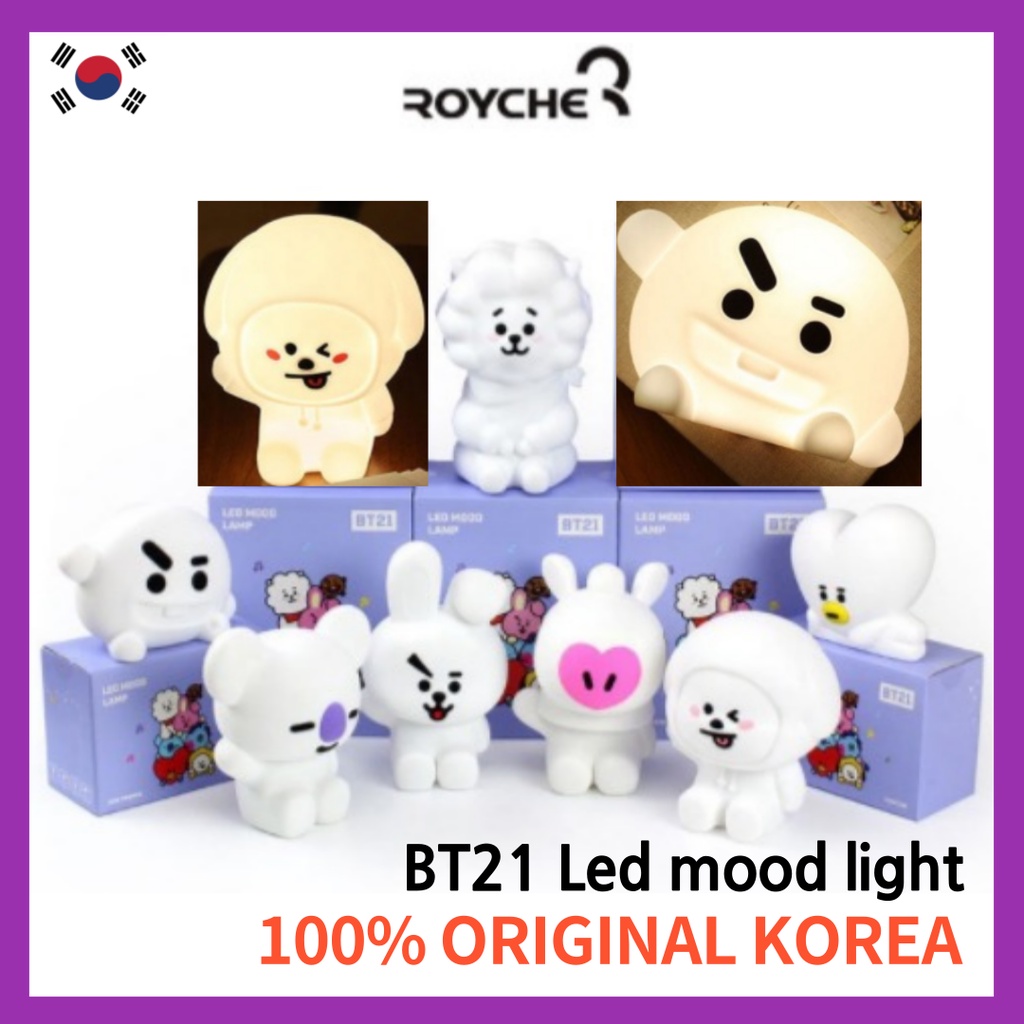 [ROYCHE]BT21 Line Friends BT21 LED mood light smart lamp/ Character MANG, SOOKY, COOKY, RJ, TATA ...