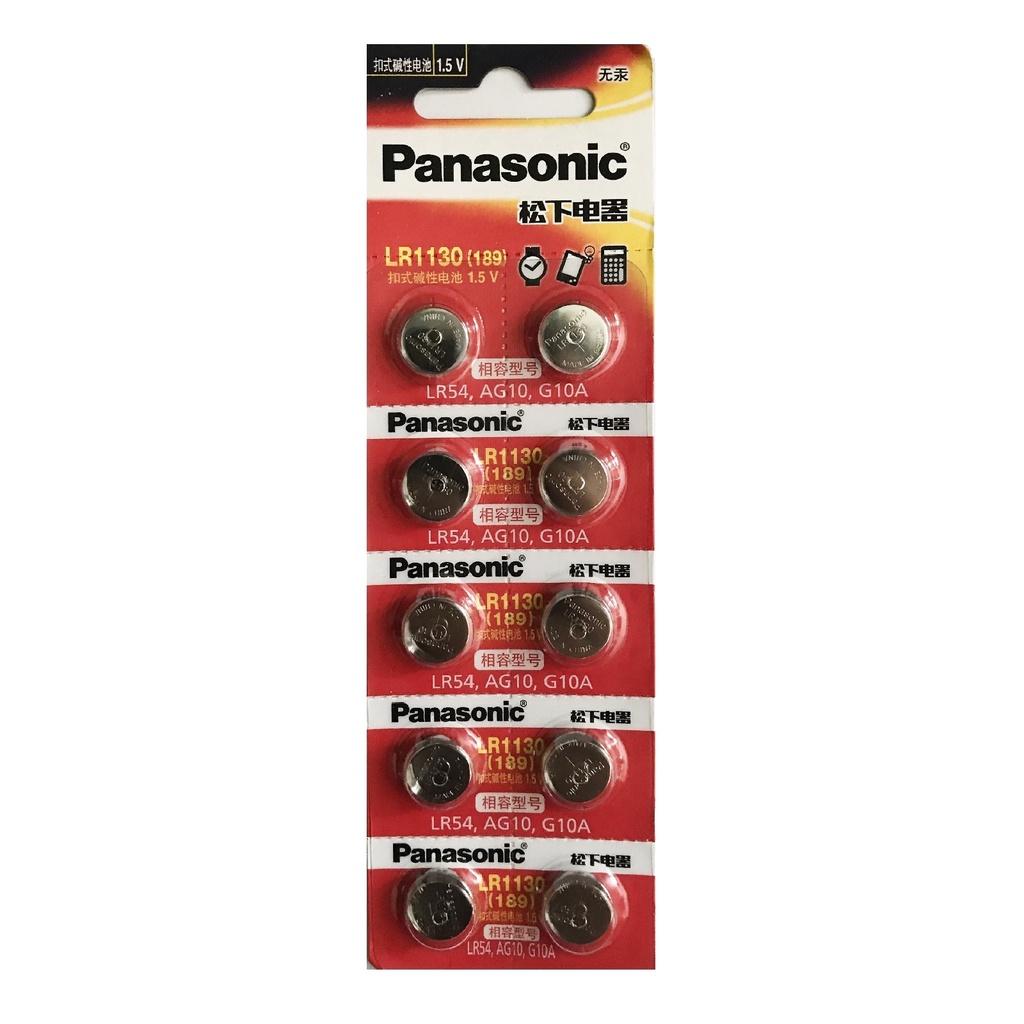 [SG] Panasonic LR1130 AG10 SR1130SW 389 Alkaline Button Battery (10 ...