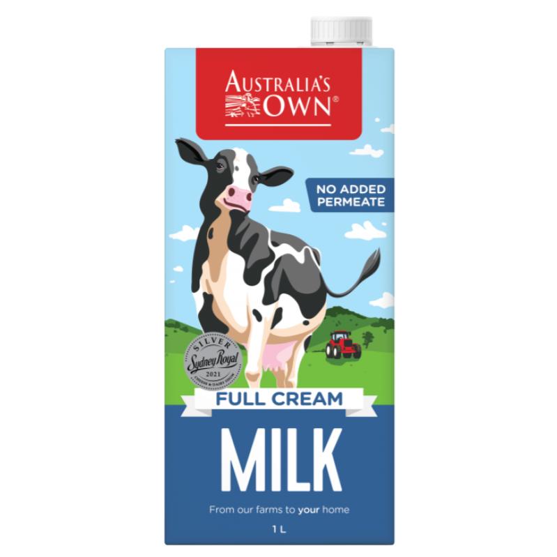 [Bundle of 12] Australia's Own Full Cream Dairy Milk 1L [Australia ...