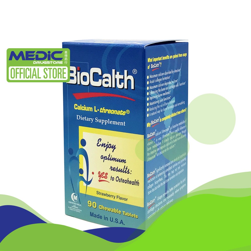 [Bundle of 2] BioCalth Calcium L-Threonate 90 Chewable Tablets ...