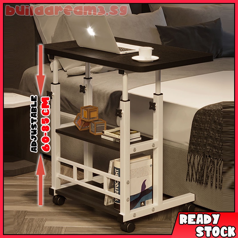 Movable Liftable Laptop Table Small Foldable Table With Wheels Side ...